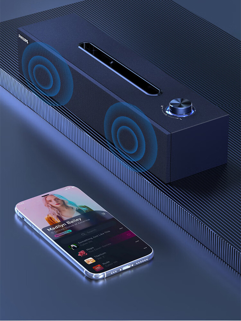 Philips Mini Surround Soundbar Speaker System with Wireless Bluetooth 5 ...