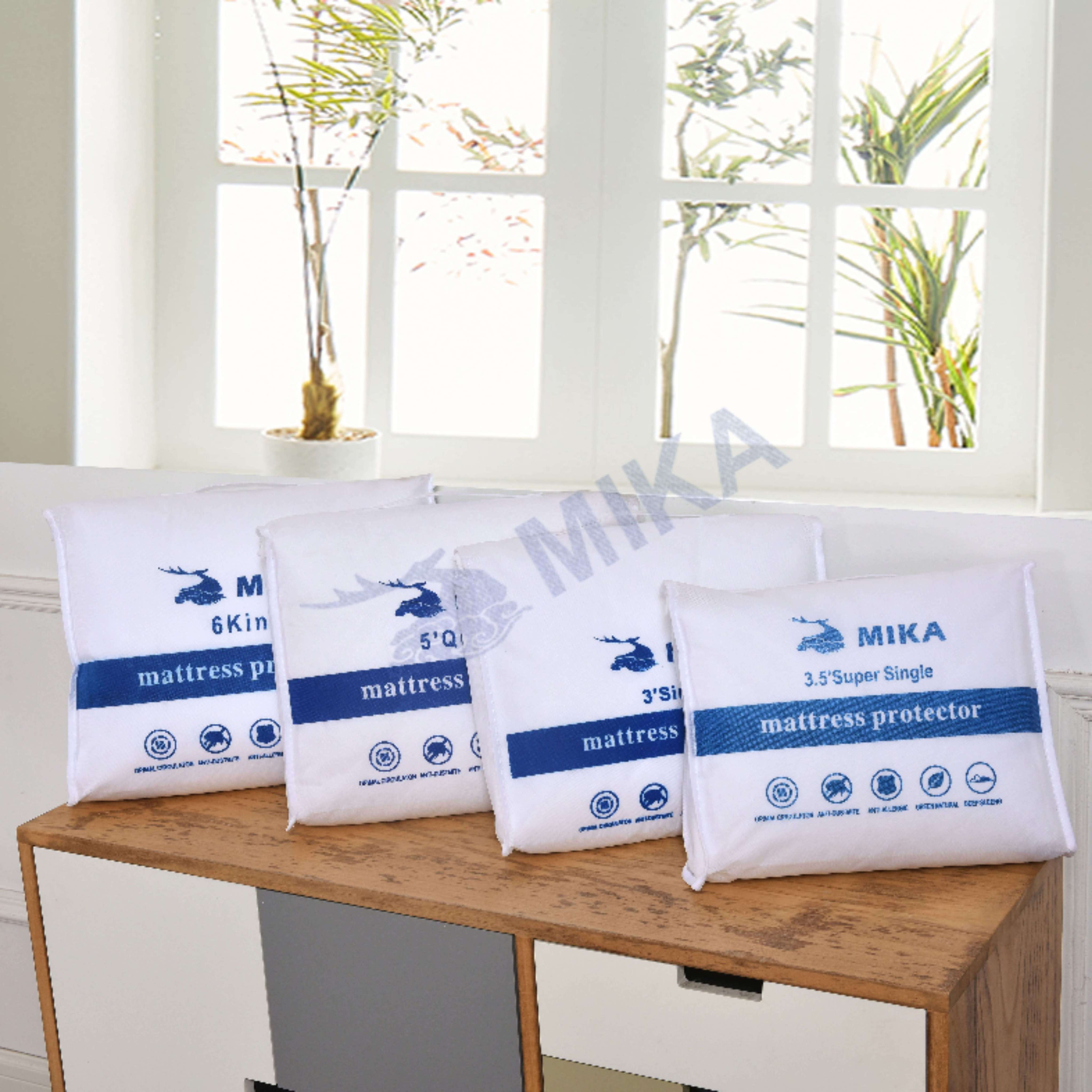 Cotton Mattress Protector Elastic Band sofe&comfy Anti Mite Breathable ...