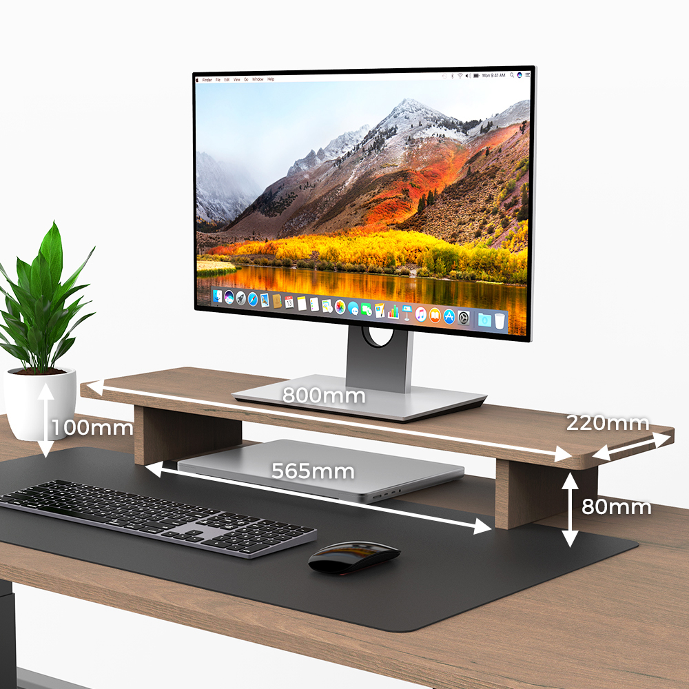 Flujo Monitor Riser Stand Wood Improve Ergonomic Posture Supports up to ...