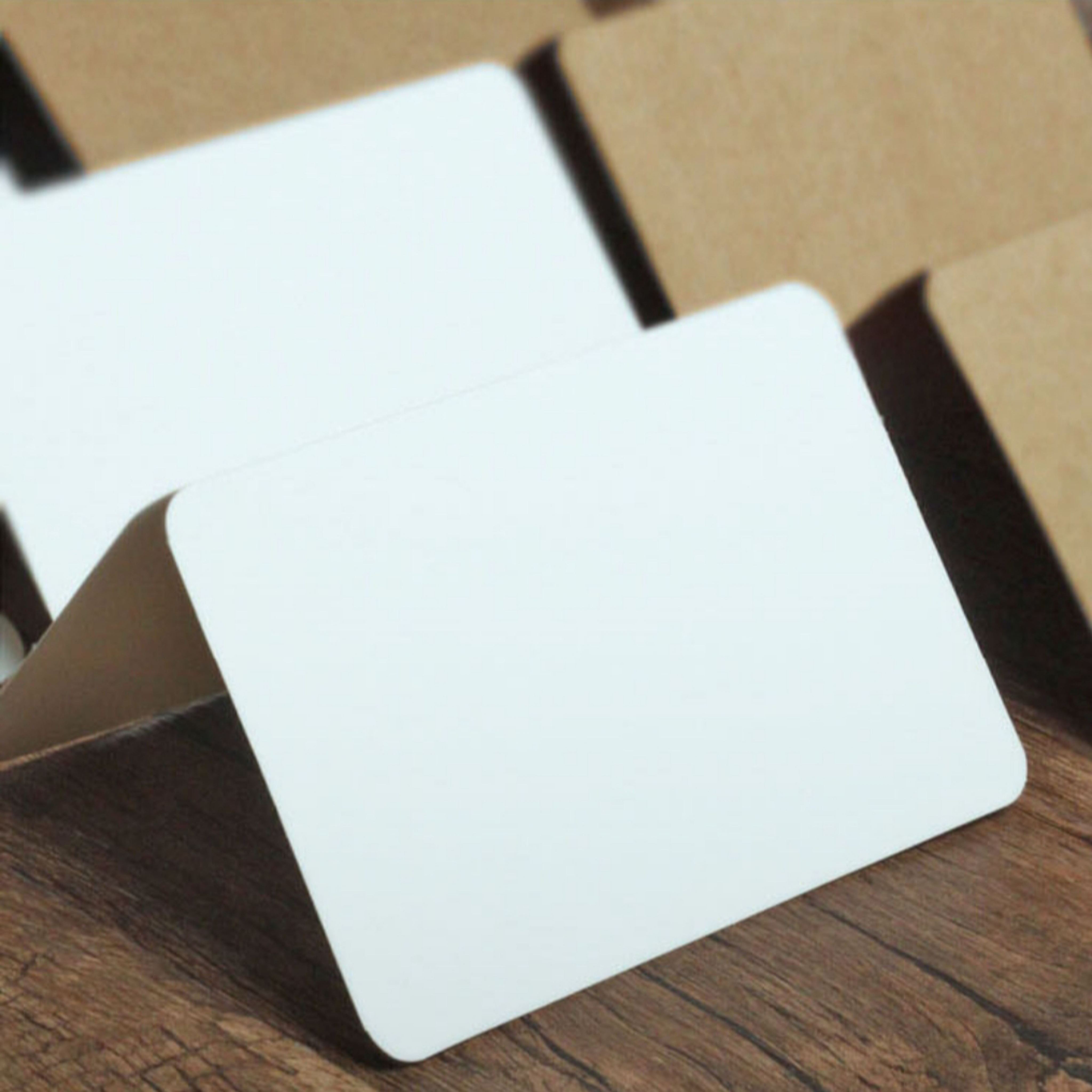 50pcs Thick Vintage 300gsm Blank Card Folded Greeting Card DIY Black ...
