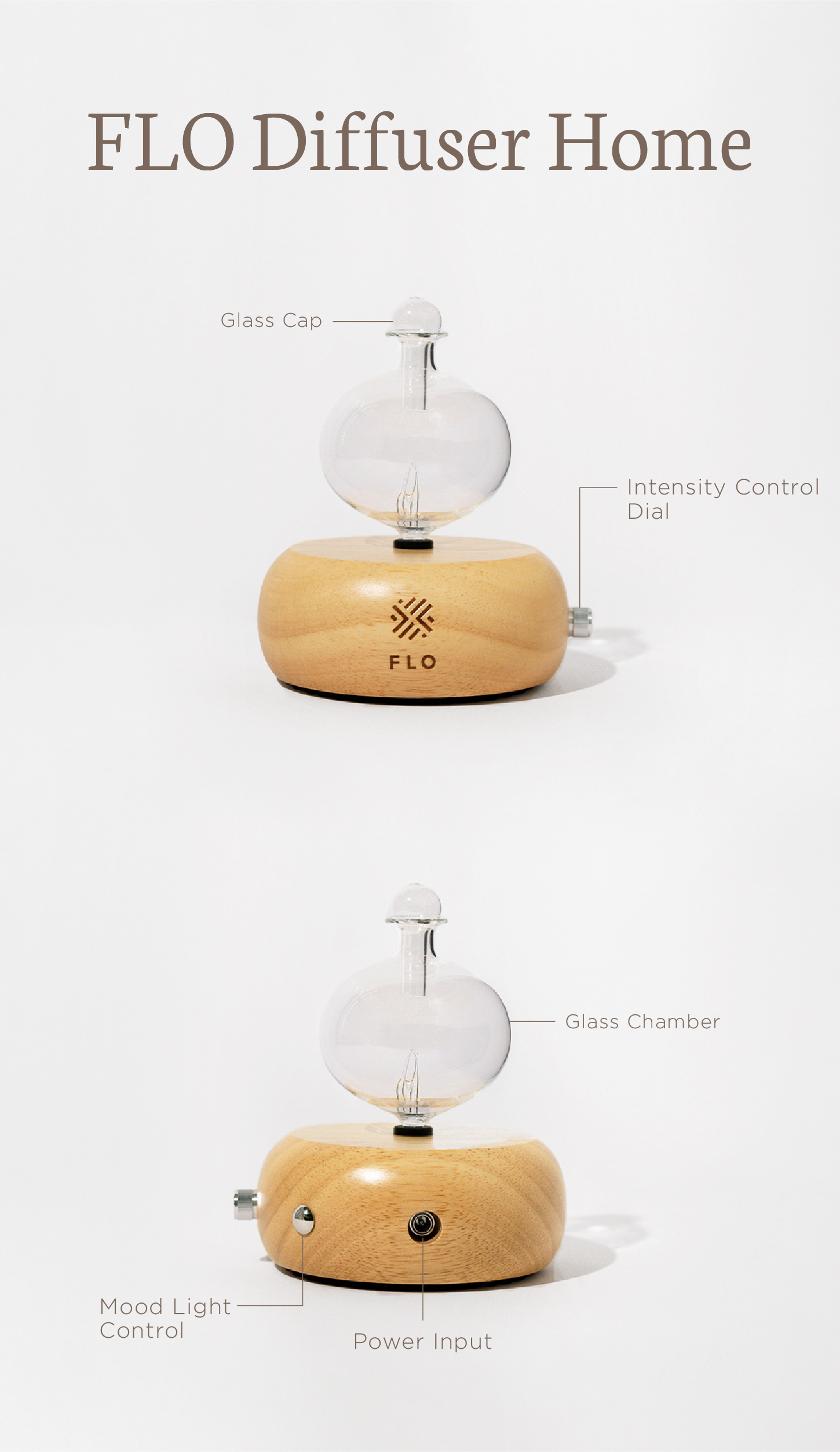FLO Diffuser Home Pyramid - Aroma Nebulising Essential Oil Diffuser - Waterless, LED, Timer ...