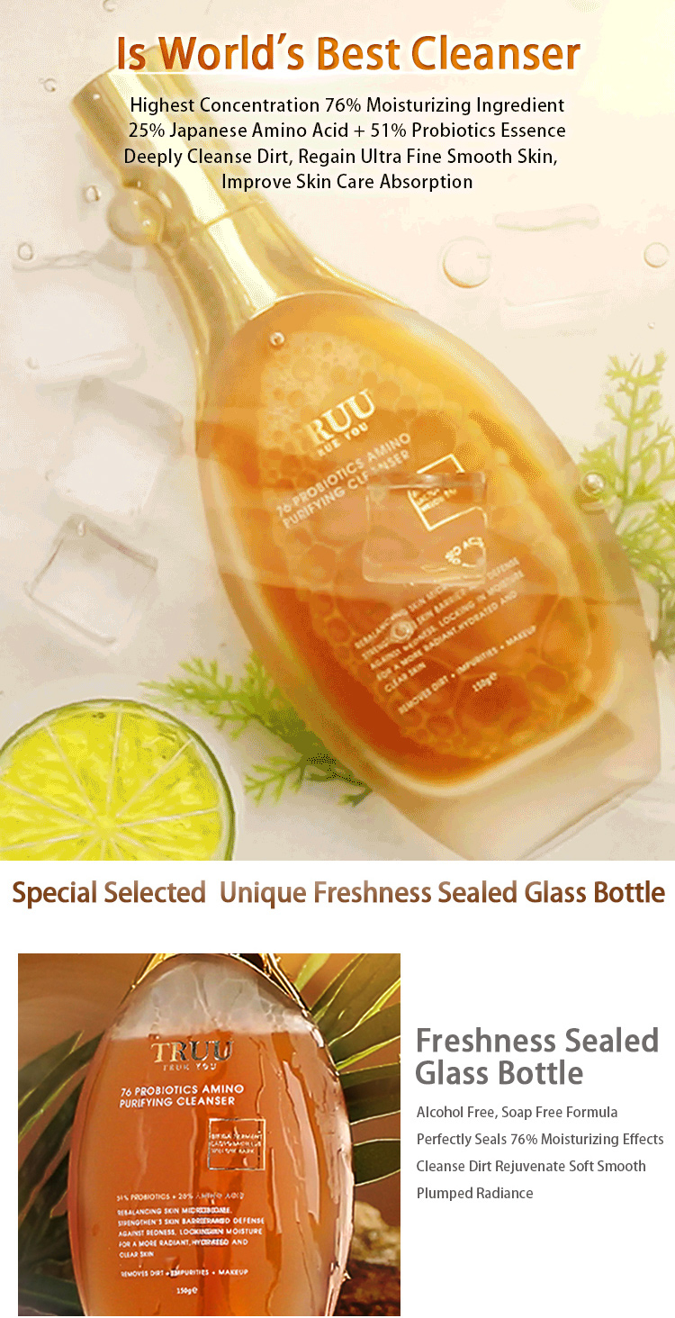 TRUU Probiotics Amino Purifying Cleanser + Gold Brightening Treatment ...
