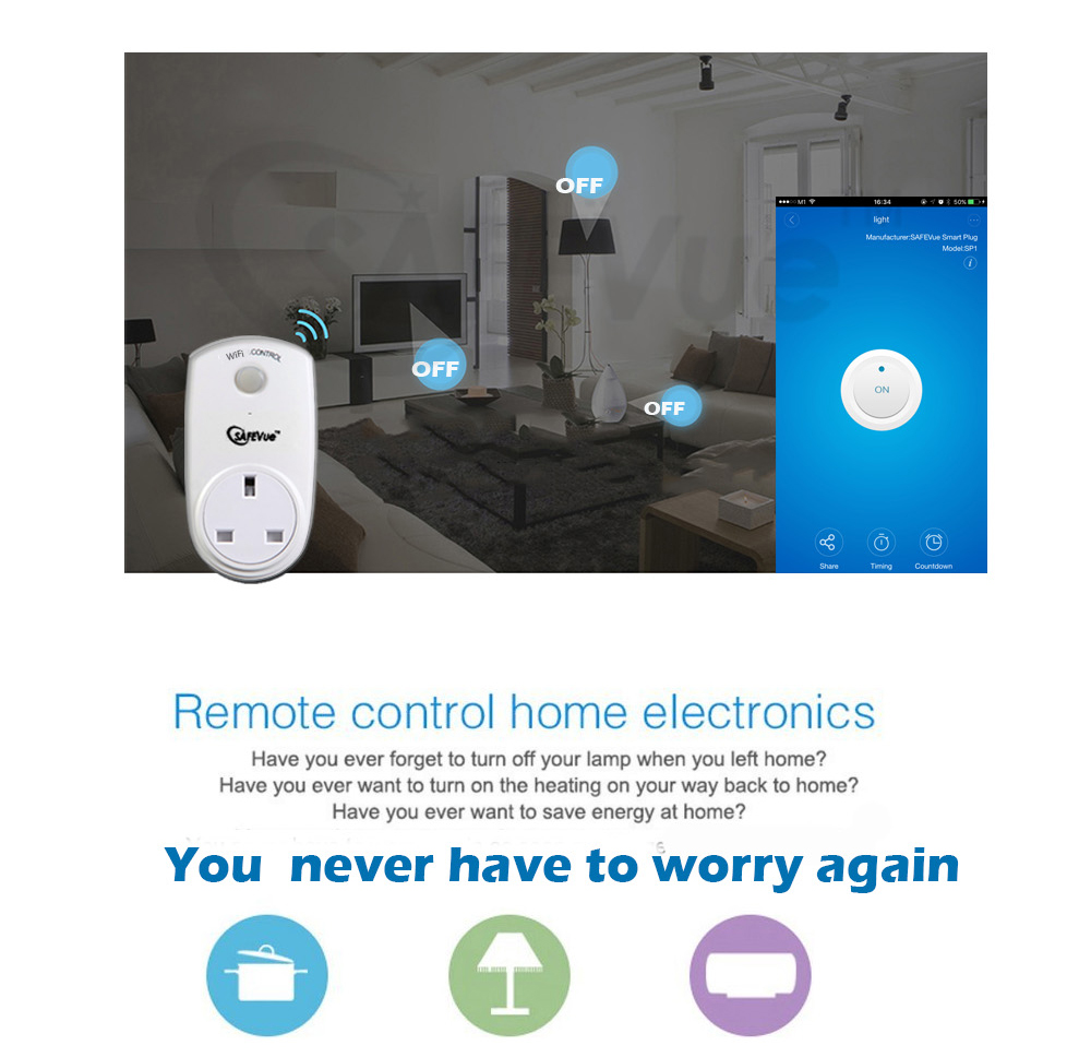Wireless Smart Plug Control by App Socket Outlet | Surge Protection ...