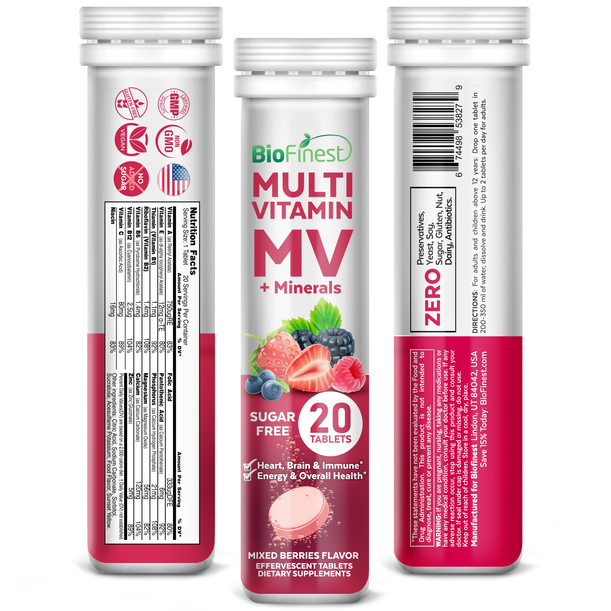 Biofinest Effervescent Vitamin C 1000mg D3 Zinc Collagen Multivitamin ...