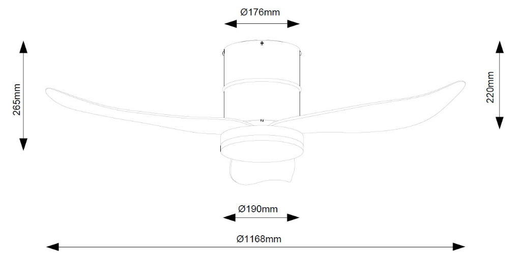 Fanco CO-Fan Rito 3 46" / 52" Smart Wifi 3 Blades DC Ceiling Fan with ...