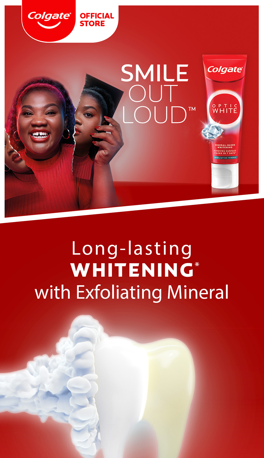 Colgate Optic White Exfoliating Mineral Whitening Toothpaste 100g ...