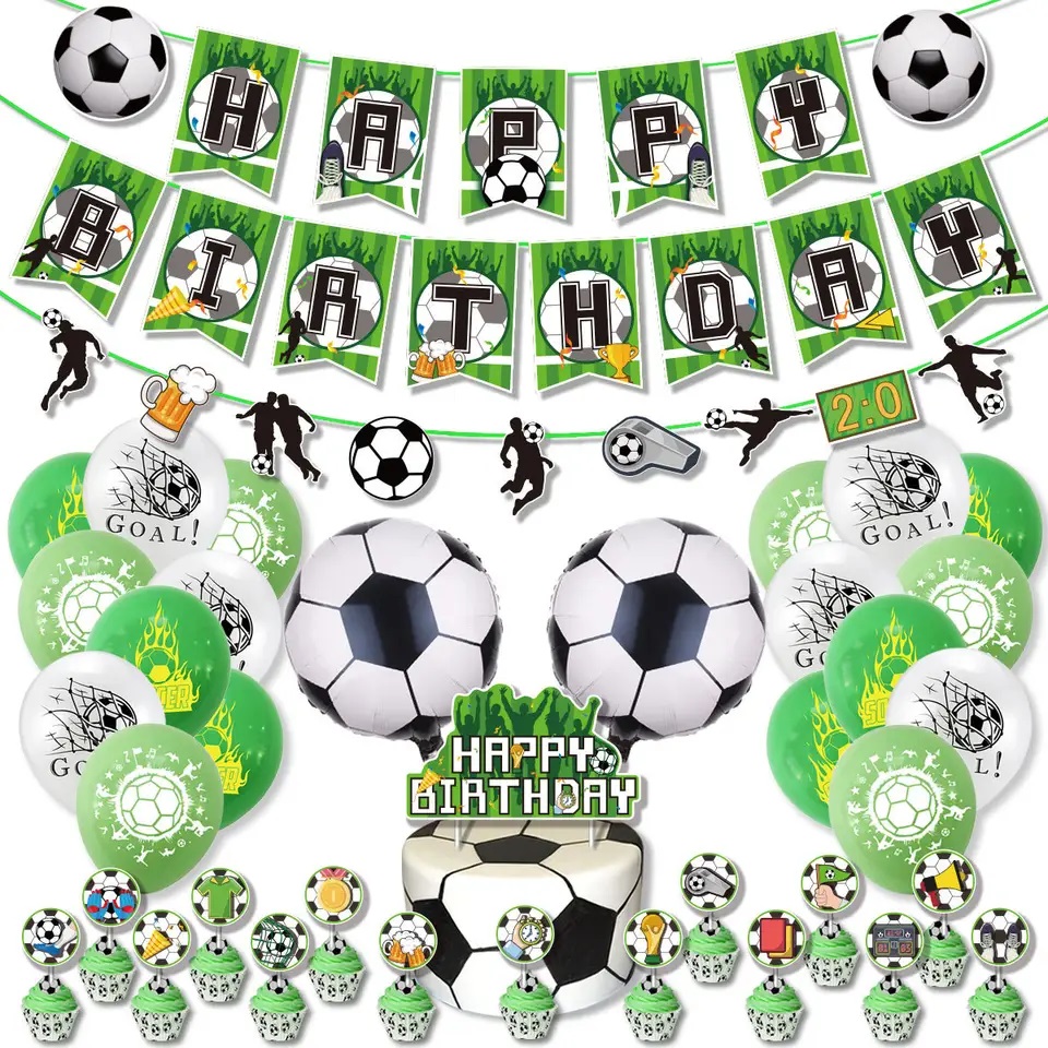 (SG SELLER) Football Birthday Decoration Set Football Party Happy ...