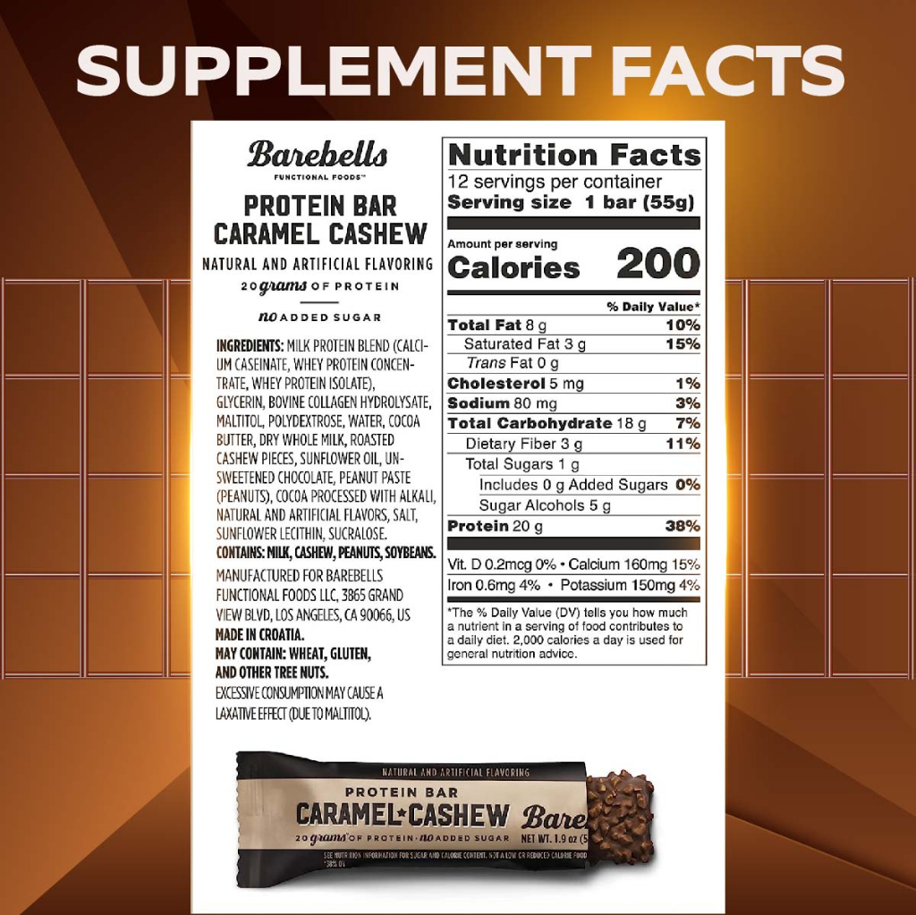 Barebells Protein Bar Healthy Meal Low carb, 20g protein/bar, to build ...