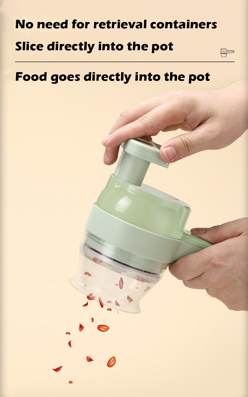 Electric Vegetable Cutter Rechargeable Handheld Meat Grinder Mini ...