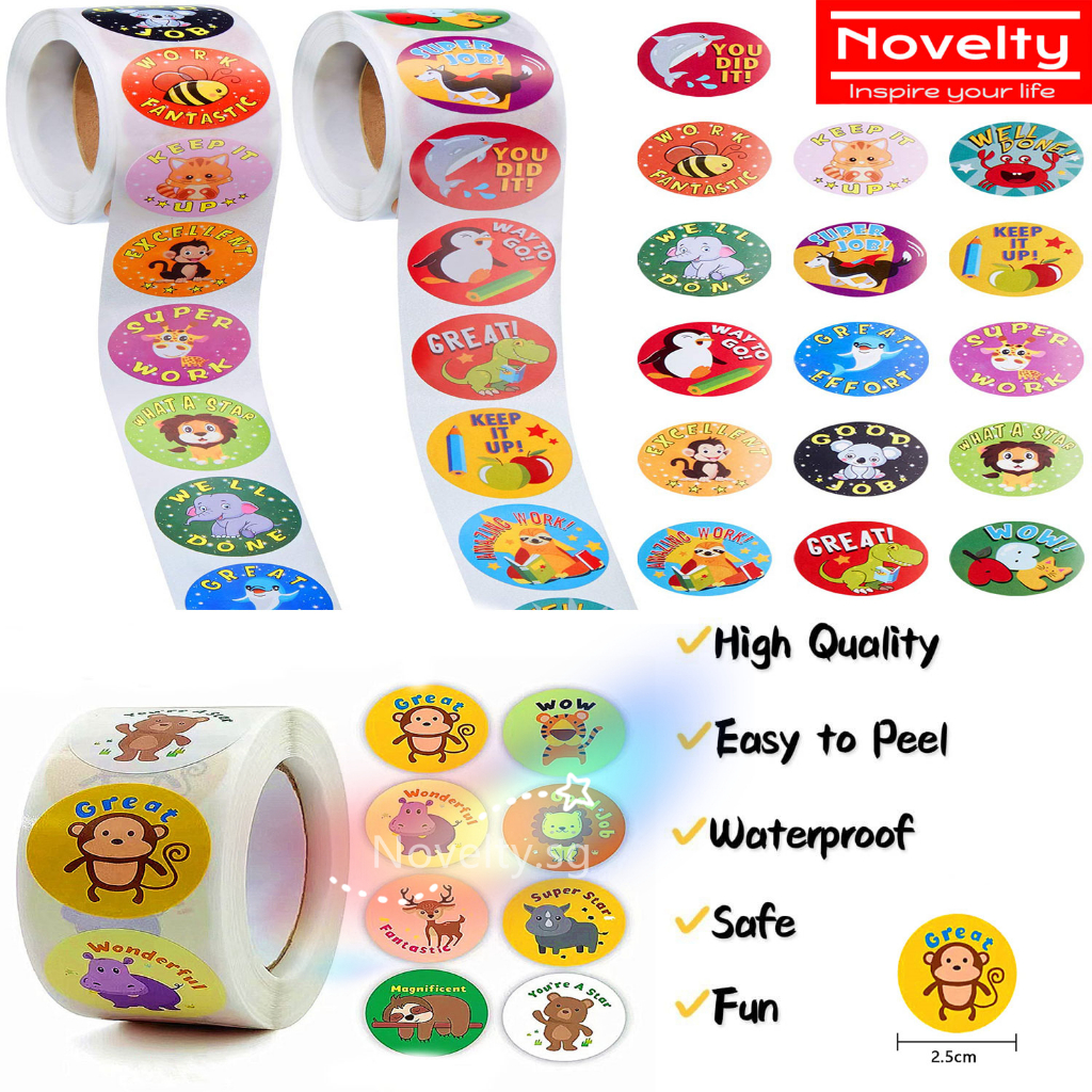 (🇸🇬 Local seller) 🏆Best seller 500pcs/roll Reward Stickers Motivational ...
