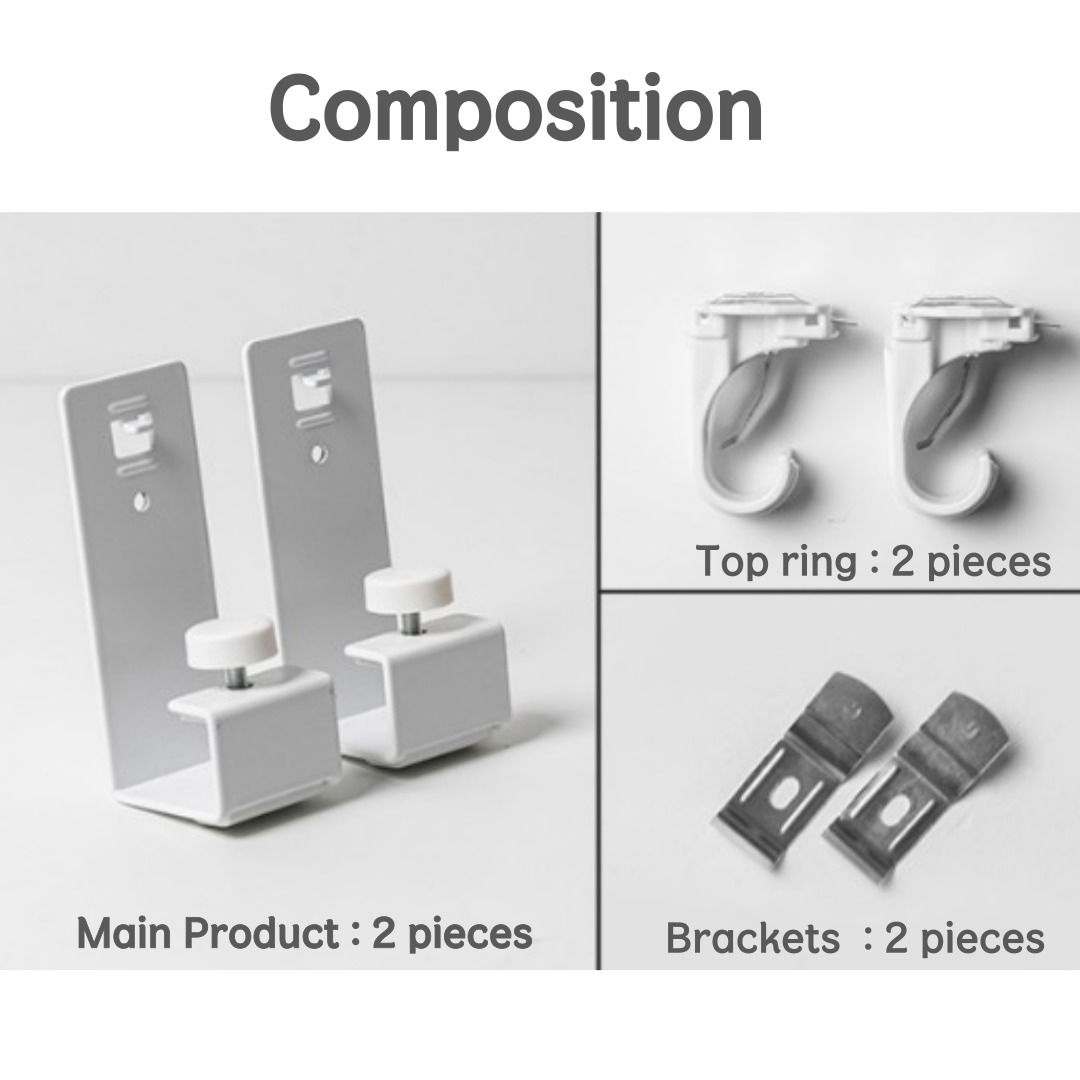 No-Drill Curtain Rod Bracket | Hassle-Free Curtain Hanging | No-Hole ...