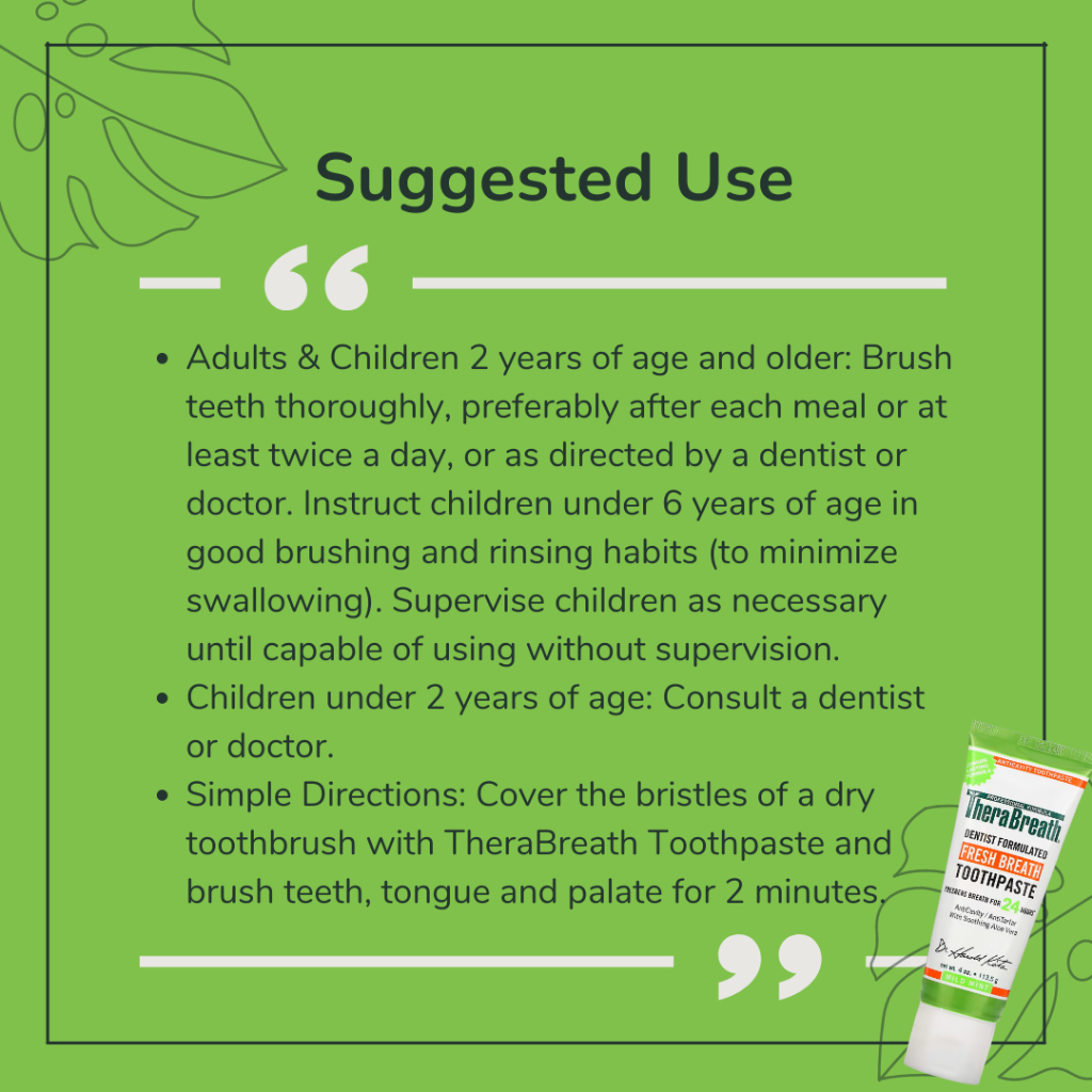 TheraBreath, Fresh Breath Toothpaste, Mild Mint, Fluoride Free ...