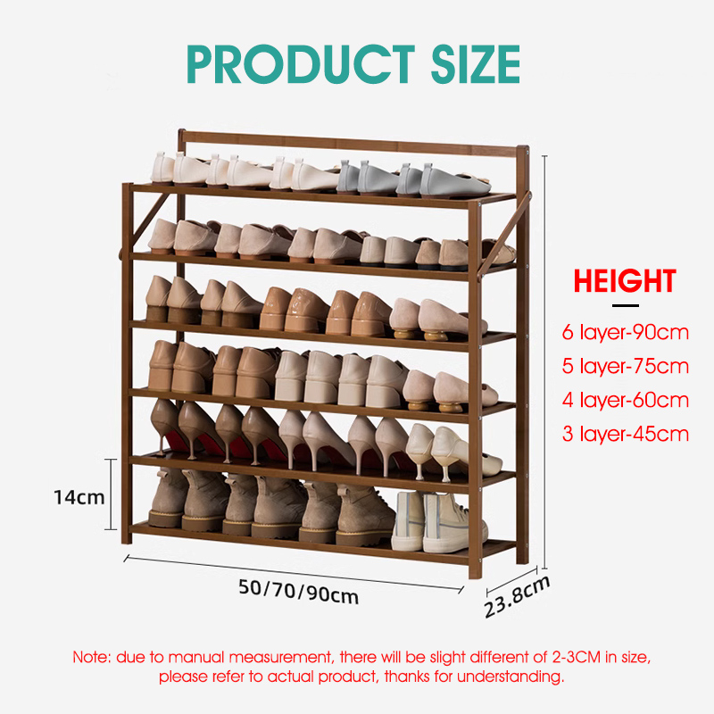 HXR Installation Foldable Shoe Rack Multi Layer Outdoor Bamboo Wooden ...