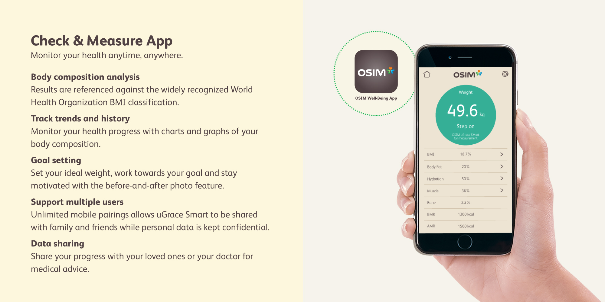 OSIM uGrace Smart Body Composition Monitor | Shopee Singapore
