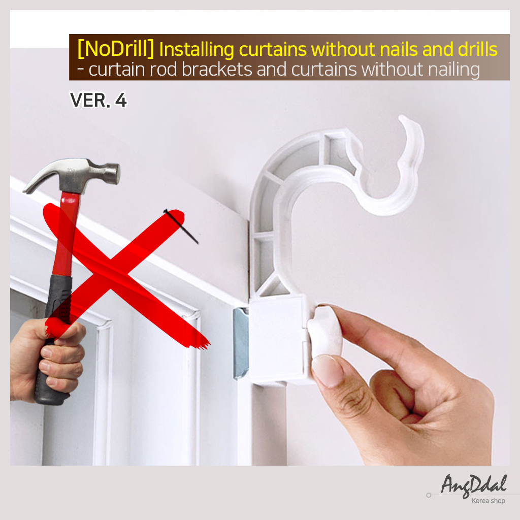 [NoDrill- Version 4] Installing curtain rods without nails and drills ...