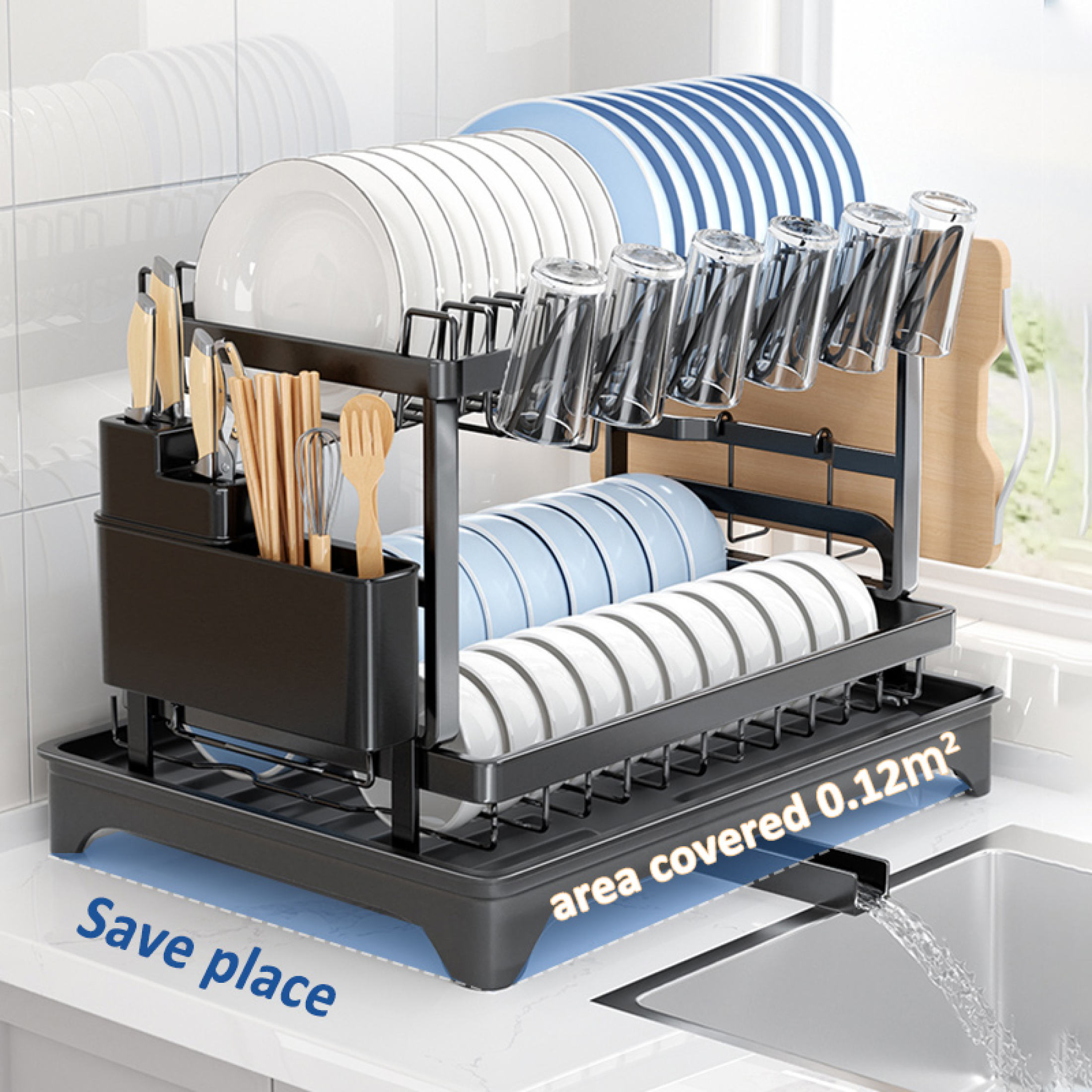 【SG Stock】Plate rack Dish rack Dish drying rack with Holder Dish ...
