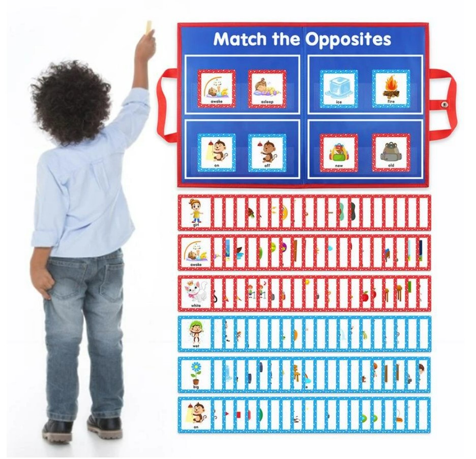 Match The Opposites Flash Cards Pocket Chart Card Match It Cards Game ...