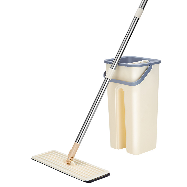 Easy Hands-free Mop with Pail Bucket and Microfibre Cloths (33cm ...
