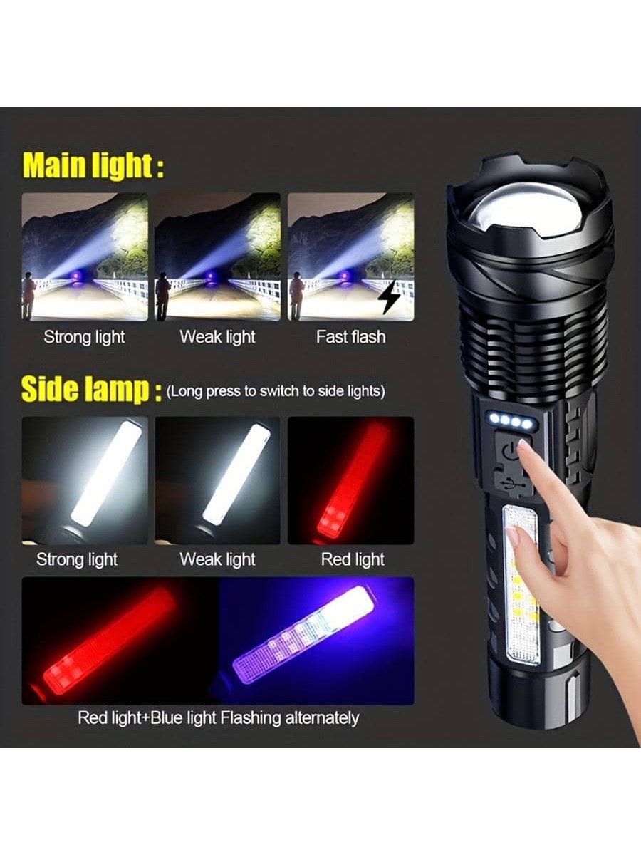 3000W Torchlight ultra bright USB Super Bright Flashlight Tactical ...