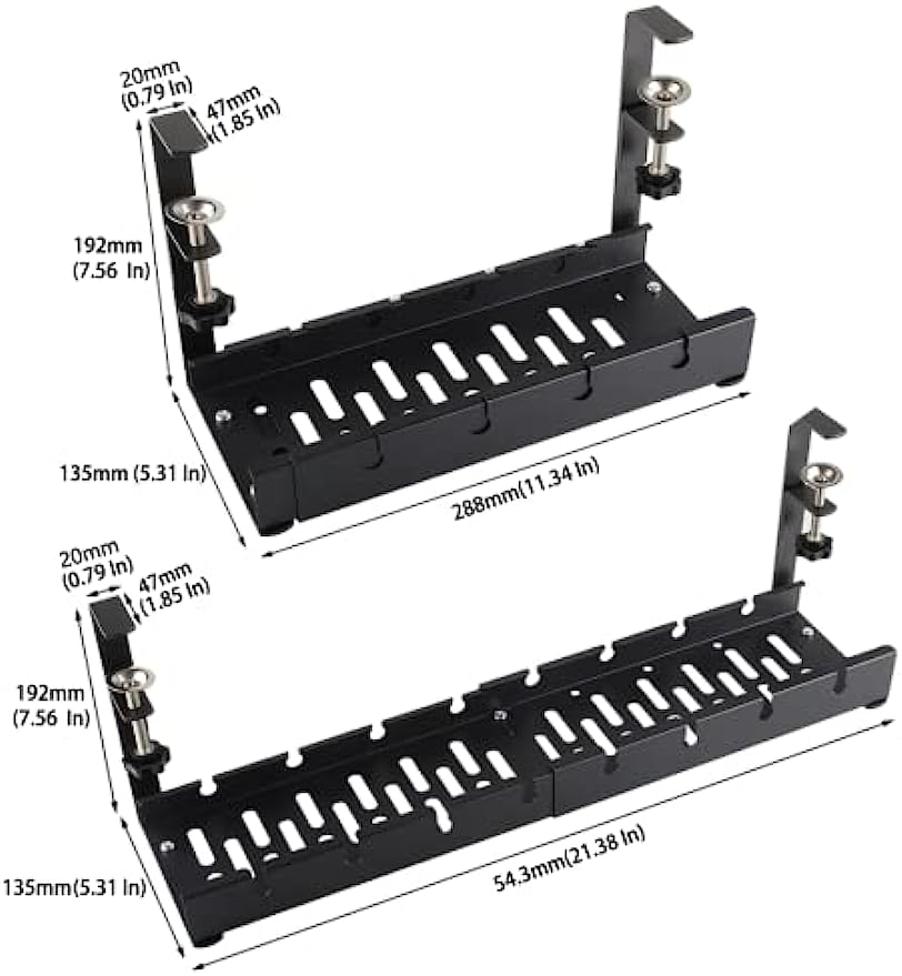 Extendable Under Desk Cable Management Tray,Retractable Cord Organizer ...