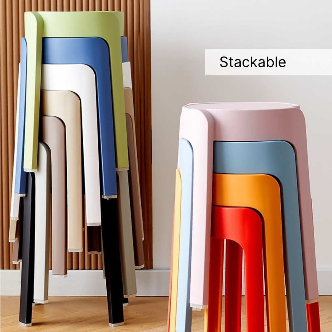 Nordic Plastic Stool Simple Modern Premium Stackable Thickened Living ...