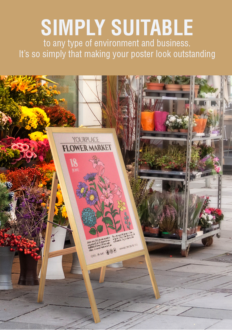 Wooden A Board Poster Stand | A Shape Wooden Foamboard Poster Stand ...