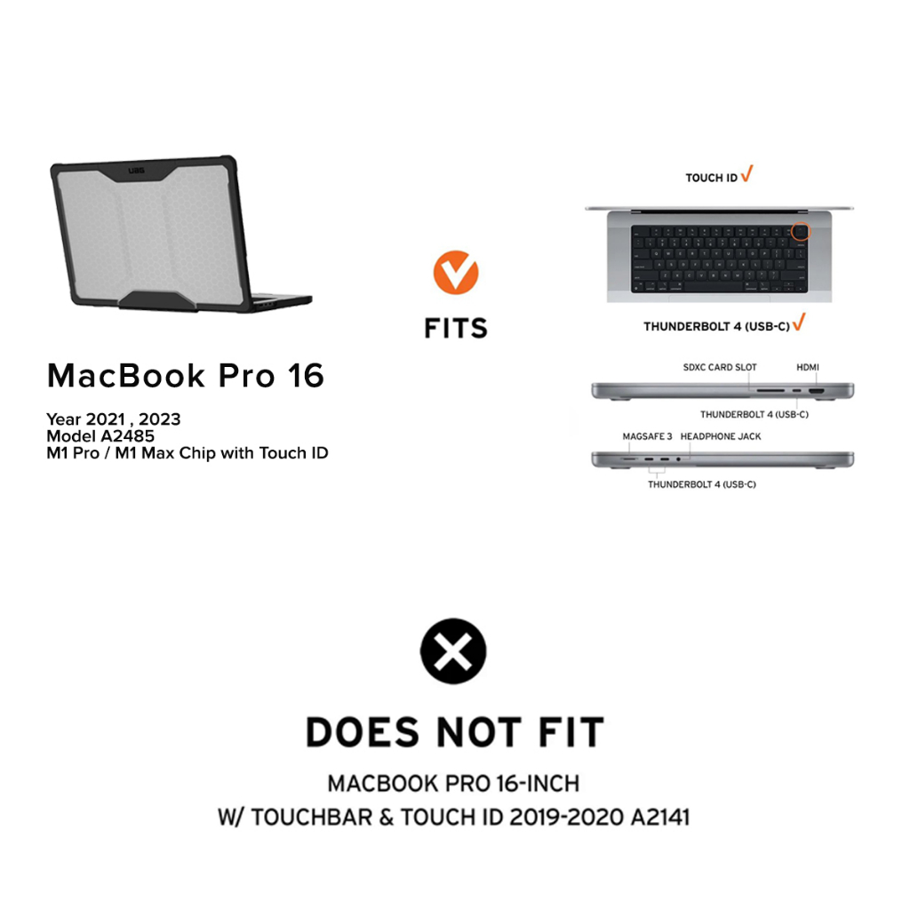 (SG) UAG Plyo MacBook Pro 16 Inch 2023 / 2021 M1 Pro / M1 Max Hard Back ...