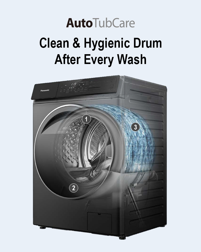 Panasonic Care+ Edition 10kg Front Load Washer NA-V10FR1BSG with Blue ...
