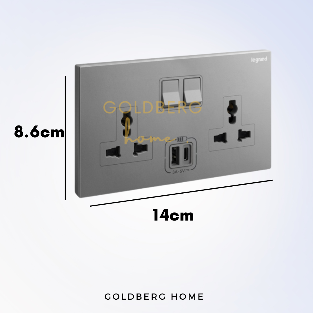 Legrand Galion Socket with USB White Dark Silver Champagne Rose Gold ...