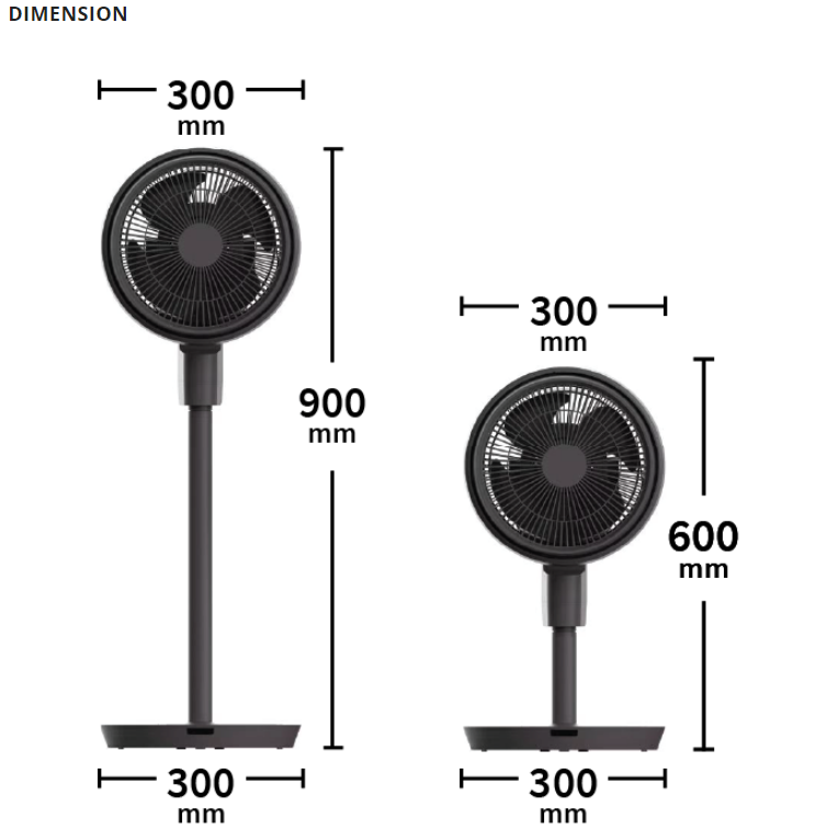 SAMAIRE 10" DC AIR CIRCULATOR STAND FAN REMOTE CONTROL BISHOP 3D410 ...