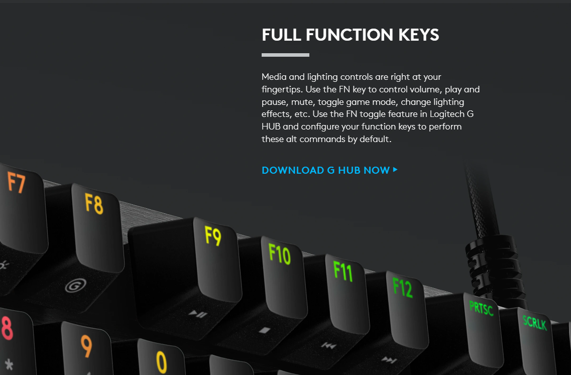 Logitech G513 Brown GX Tactile Key Switch Lightsync RGB Gaming Wired ...