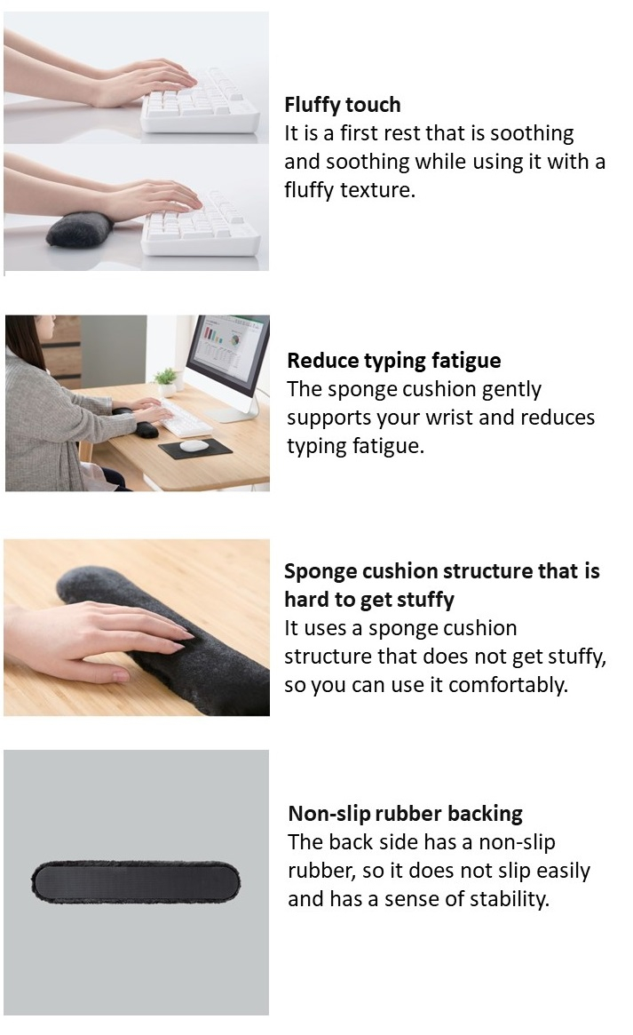 ELECOM Fluffy Wrist Rest/ Sponge Cushion Wrist Rest/ Reduce Fatigue ...