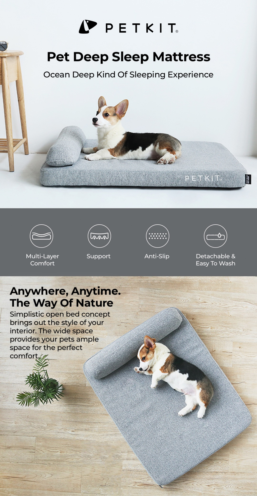 Petkit Pet Deep Sleep Mattress | Cover [ Memory Foam, 3D Hollow ...