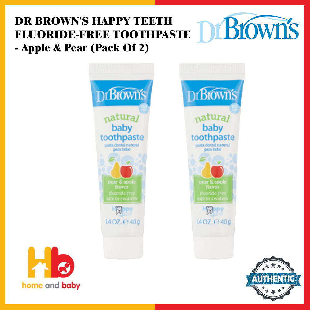 DR BROWN'S HAPPY TEETH FLUORIDE-FREE TOOTHPASTE - STRAWBERRY / PEAR ...