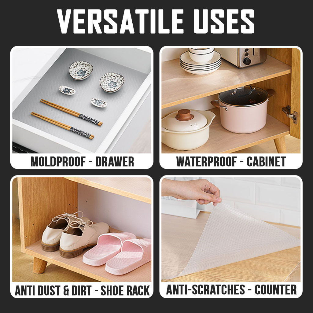 SG Non Slip Cupboard Mat Waterproof Cabinet Drawer Kitchen Organizer ...