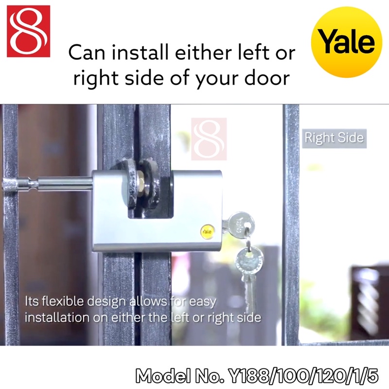 YALE solid brass armoured gate lock , Yale metal gate lock y188/100/120 ...
