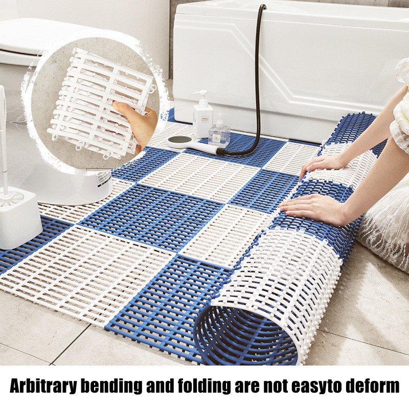 【SG Stock】TPE/TPR Anti-Slip Bathroom Mat DIY 30x30cm Mat Kitchen Toilet ...