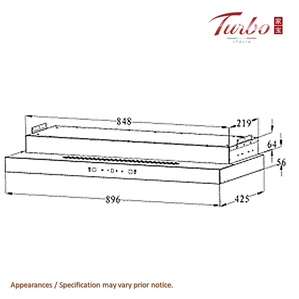 (HOOD+HOB) Turbo Incanto TIA800 73cm 2 Zones Induction Hob +Turbo ...
