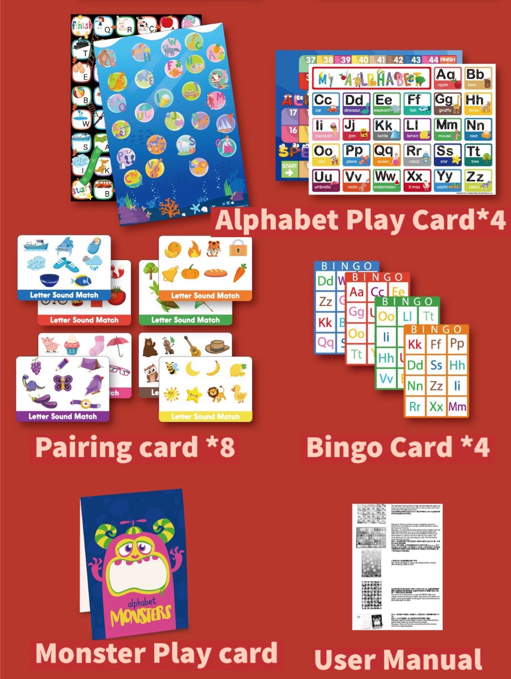 Kids Toys Rainbow Letters Alphabet Upper & Lower Case Letters set ...