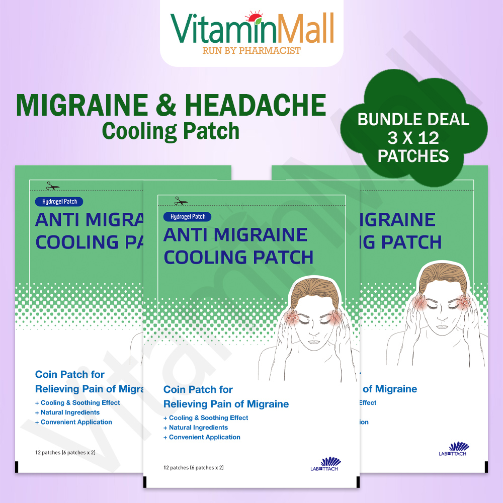 [TRIPLE PACK] Labottach Anti Migraine Headache Relief Patch - Faster ...