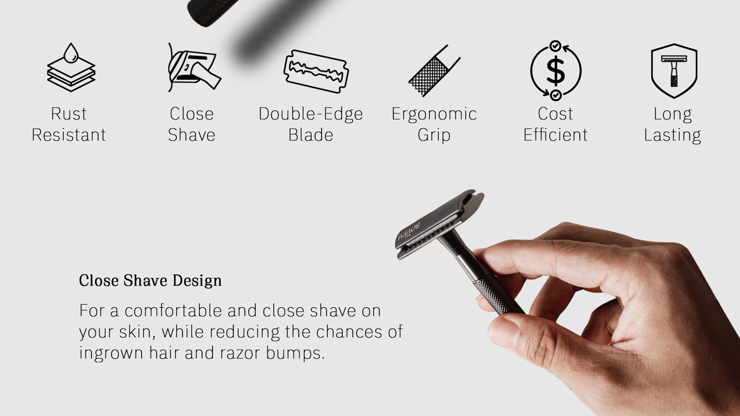 BOVEM Align Razor Single Blade Double-Edged Safety Facial Razor For Men ...
