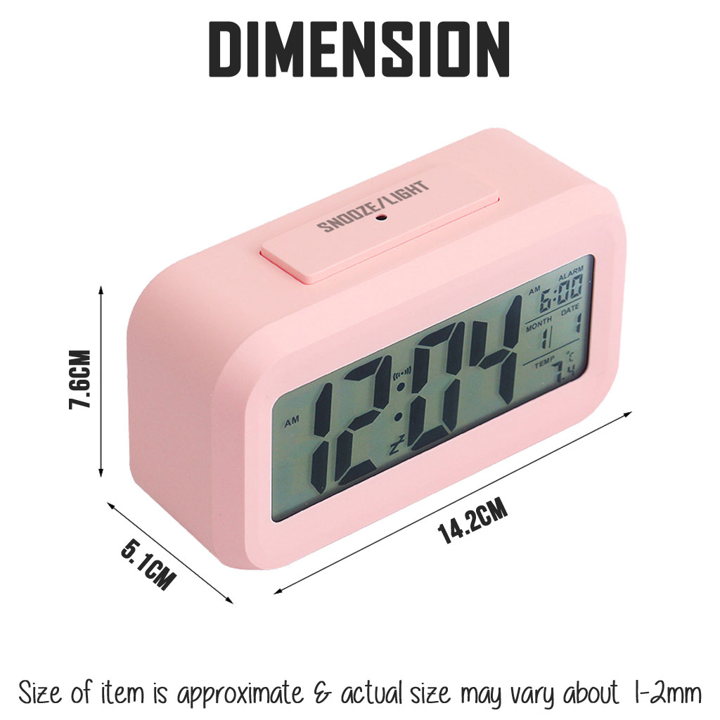 SG Smart Digital Desk Clock - Loud Alarm LED Light Silent Small Mini ...