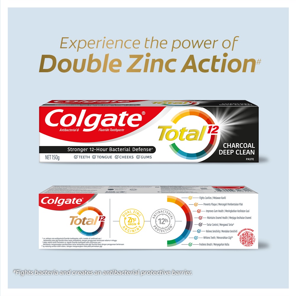 Colgate Total 12 Charcoal Deep Clean Toothpaste Valuepack 150g x4 ...