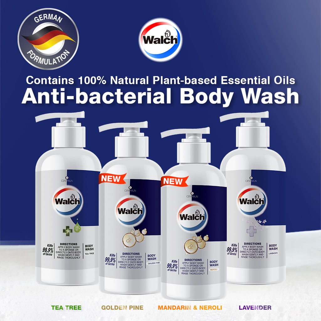 Walch Anti-bacterial w/ Essential Oil Body Wash 900ml x 3 Bottles ...
