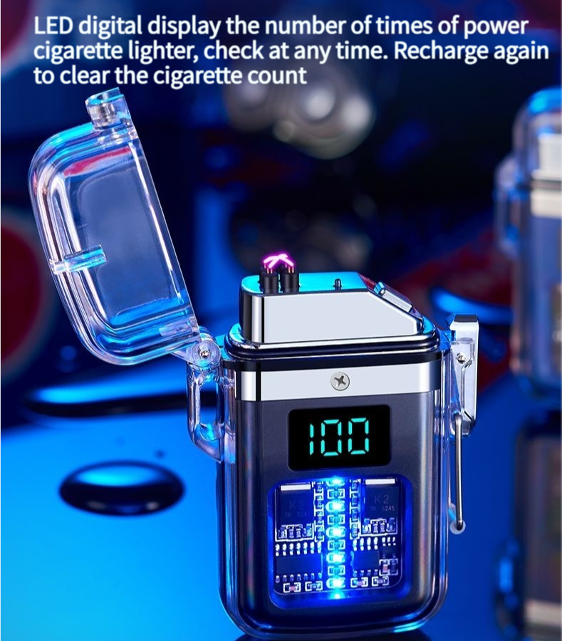 ლSG stockლ Windproof double arc ignition lighter, rechargeable luminous ...