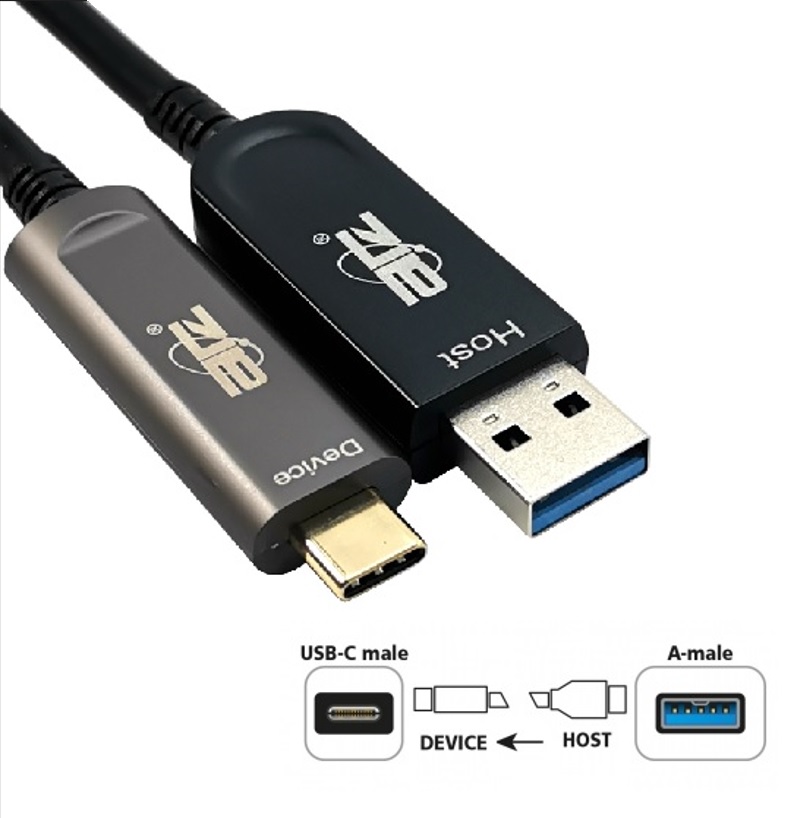 ATZ USB 3.2 Gen 2 Type A to Type C AOC (Data Only) (5m to 50m), Fibre ...
