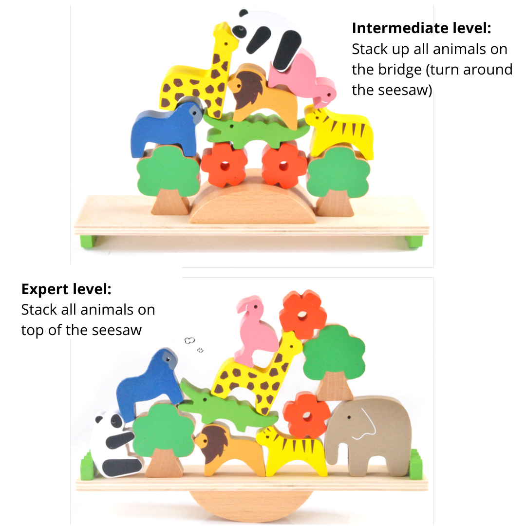 SG Animal seesaw baby balance wooden toy left right brain training for ...