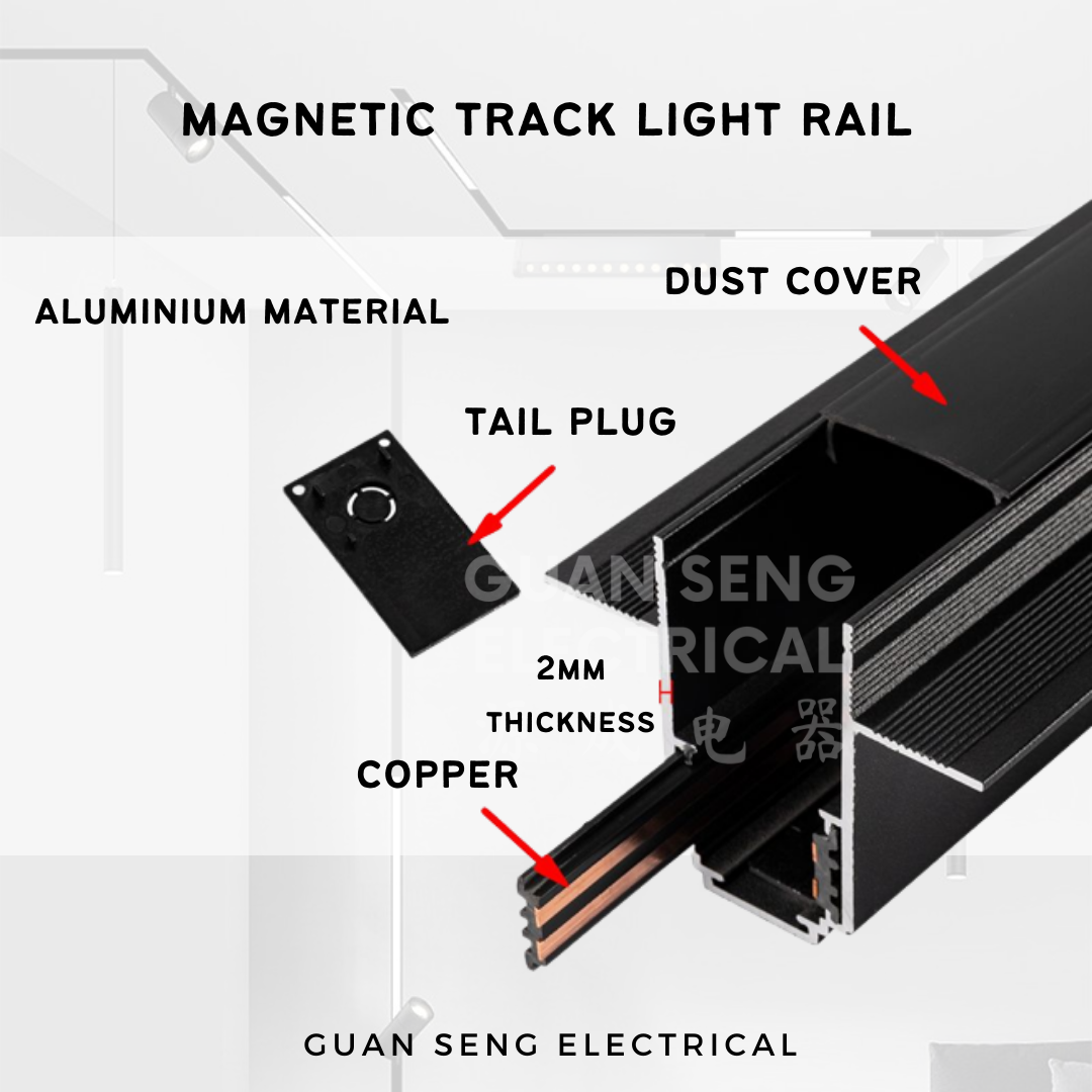 Magnetic Track Light System 48V Recessed Surface | Guan Seng Electrical ...