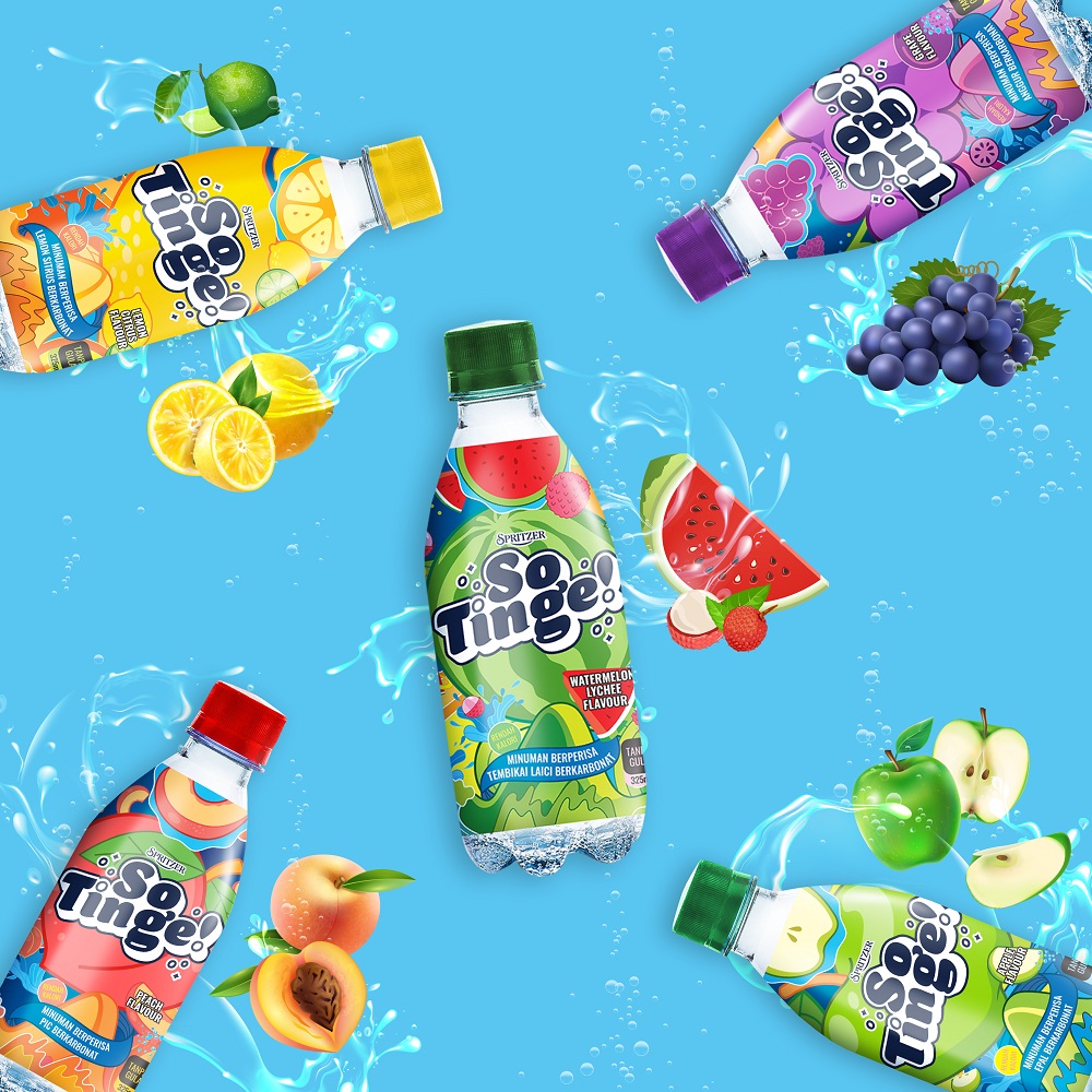 (6 Bottle) Spritzer So Tinge Grape Lemon Lime Citrus Watermelon Lychee ...