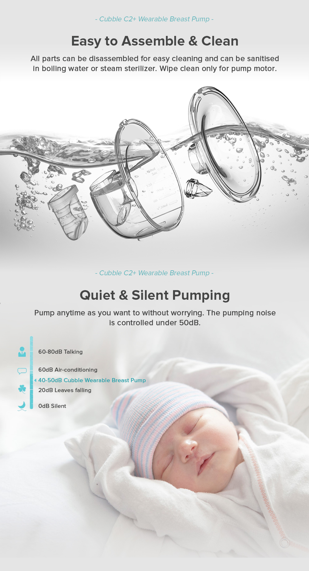 Cubble C2+ Wearable Handsfree Electrical Breast Pump (Single/Double ...